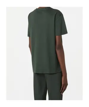 Max Mara Knitted Short-sleeved T-shirt With Logo Detail - Dark Green