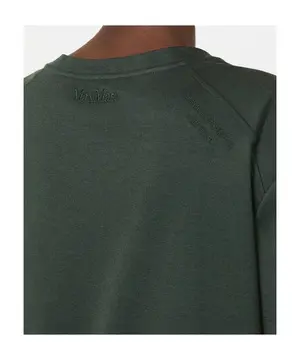 Max Mara Knitted Short-sleeved T-shirt With Logo Detail - Dark Green