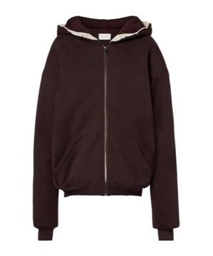 Magda Butrym Long-sleeved Casual Hooded Sweatshirt - Brown