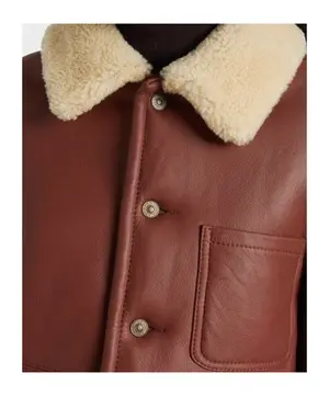 Victoria Beckham Lapel Long-sleeved Leather Jacket