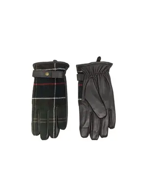 Barbour Leather-plaid Gloves - Black