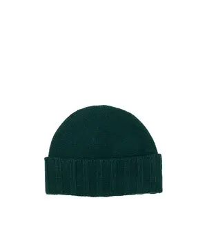 DRUMOHR Turn-up Cashmere Beanie - Dark Green
