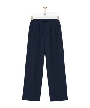 Loewe Elastic Waist Casual Pants - Navy Blue