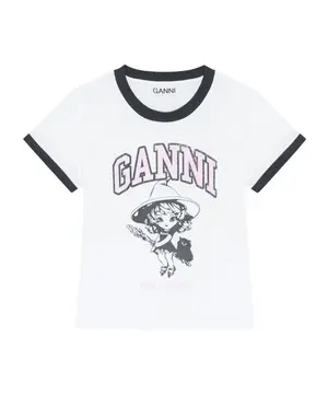 GANNI Basic Jersey Witch Small T-shirt - White