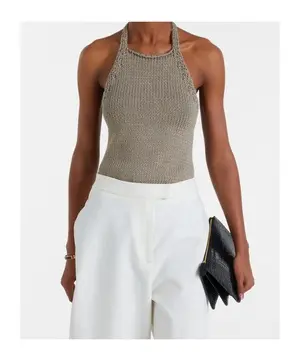 RÓHE Knitted Halterneck Cotton Top