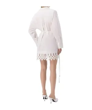 Blumarine Lace Trimmed Shirt Dress