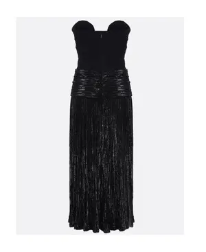 Saint Laurent Lurex Velvet Bustier Dress