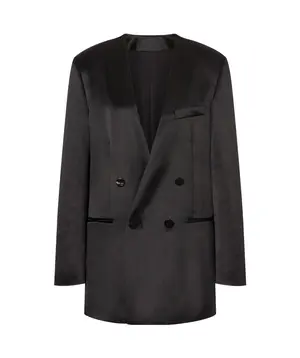 Philosophy Di Lorenzo Serafini Double Breasted Satin Blazer - Black