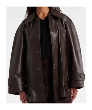 Victoria Beckham Leather Lapel Jacket