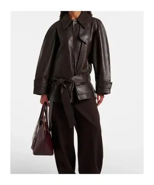 Victoria Beckham Leather Lapel Jacket