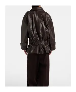 Victoria Beckham Leather Lapel Jacket