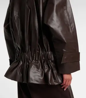 Victoria Beckham Leather Lapel Jacket
