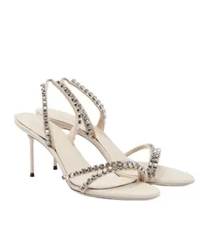 Paris Texas Lidia 70 Crystal-embellished Mules - Nude