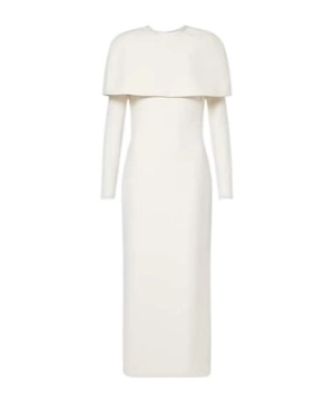 SAFIYAA LONDON Bridal Gullu Caped Crêpe Midi Dress - White