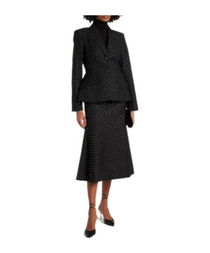 Erdem Polka-dot Cotton And Woolmidi Skirt