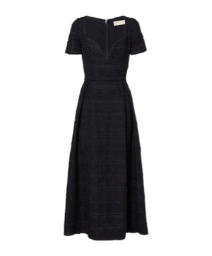 Elie Saab Macramé Midi Dress - Black