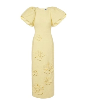LEO Lucinda Floral-appliqué Tweed Maxi Dress - Nude