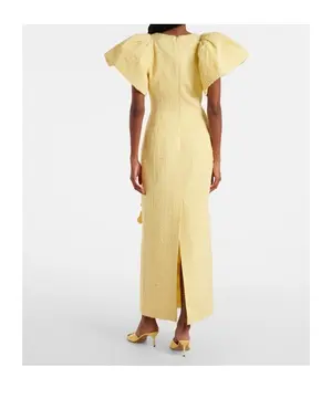 LEO Lucinda Floral-appliqué Tweed Maxi Dress