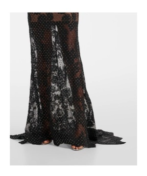 SELF-PORTRAIT Embellished Sheer Lace Gown