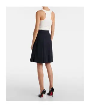 Alessandra Rich Pleated Wool-blend Miniskirt