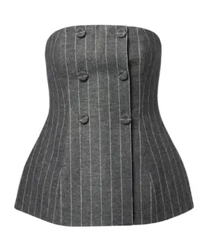 Carolina Herrera Double-breasted Striped Top - Black