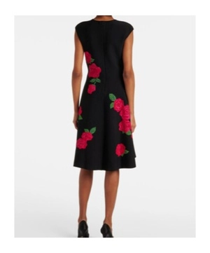 Carolina Herrera Floral Embroidered Midi Dress