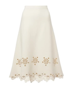 Altuzarra Melly Fan-shaped Crepe Midi Skirt - White