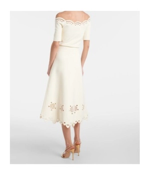 Altuzarra Melly Fan-shaped Crepe Midi Skirt