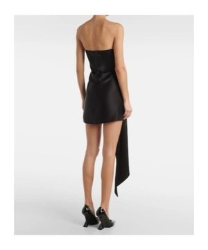 David Koma Off-the-shoulder Satin Mini Dress With Tie Detail