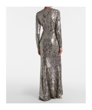 Elie Saab Floral-appliqué Sequined Silk-blend Gown