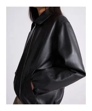Marella Shirt Collar Leather Jacket