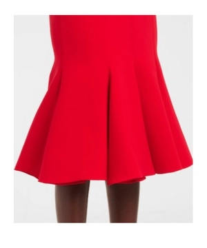 Carolina Herrera Crêpe Midi Dress With Square Neckline And Flared Trumpet Silhouette