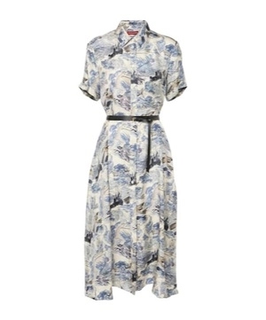Altuzarra Kiera Printed Silk Shirt Dress - Gray