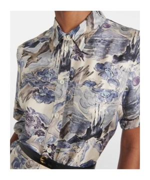 Altuzarra Kiera Printed Silk Shirt Dress - Gray