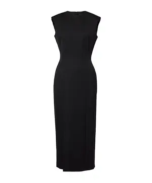Wardrobe.NYC Round Neck Sleeveless Maxi Dress - Black