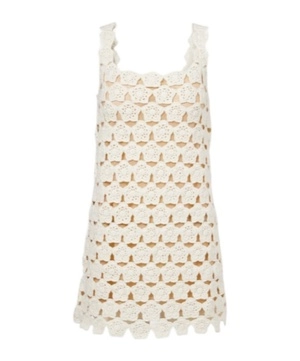 Staud Hoya Floral Crochet Cotton Minidress - White