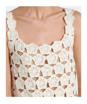 Staud Hoya Floral Crochet Cotton Minidress