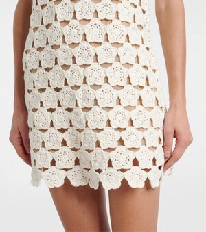 Staud Hoya Floral Crochet Cotton Minidress