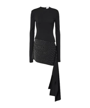 Attico Sash Embellished Minidress - Black