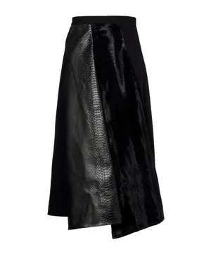 Junya Watanabe High Waist Asymmetrical Hem Skirt - Black