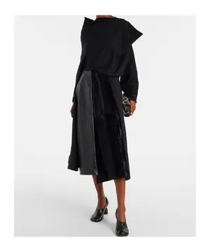 Junya Watanabe High Waist Asymmetrical Hem Skirt