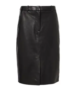 Veronica Beard Maxine High-rise Leather Pencil Skirt - Black