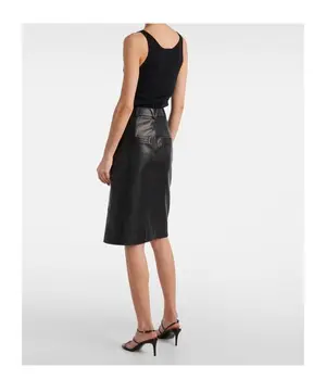 Veronica Beard Maxine High-rise Leather Pencil Skirt