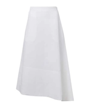 JIL SANDER Asymmetric Linen Midi Skirt - White