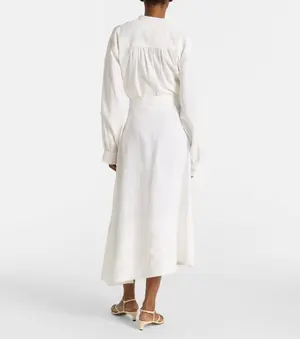 JIL SANDER Asymmetric Linen Midi Skirt