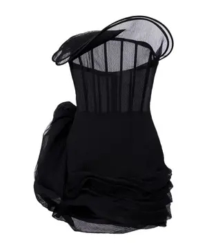 Magda Butrym Floral-appliqué Tulle Corset Dress - Black