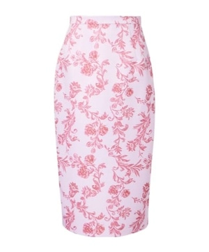 EMILIA WICKSTEAD Lorelei Floral Taffeta Faille Pencil Skirt - Pink