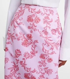 EMILIA WICKSTEAD Lorelei Floral Taffeta Faille Pencil Skirt