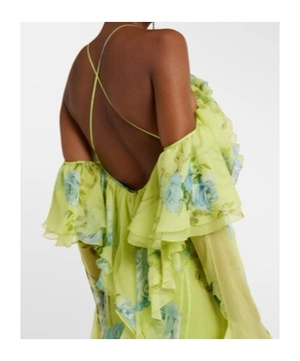 Blumarine Floral Silk Crepe Gown