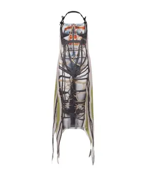 Y/project Bondage Printed Midi Dress - Black